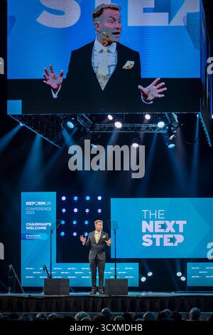 Dr. David Bull, Reform UK party Chairman, speaking at a Reform UK rally ...