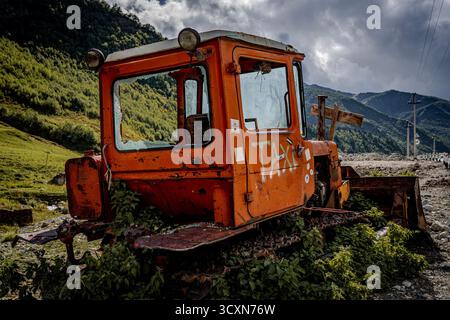 Rusty Abandoned Bulldozer In Ushguli Village Georgia: Symbol Of Decay ...