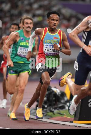 Saymon Amanuel of Eritrea competing in the men’s 5000m Heats at the ...