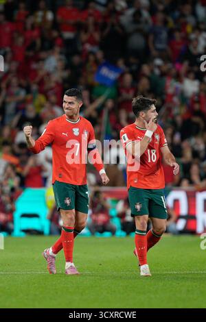 Pedro Neto of Portugal celebrates his goal 1-0 during the International ...