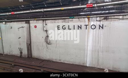 View of TTC Line 5 Eglinton train at station platform. Toronto, Canada ...