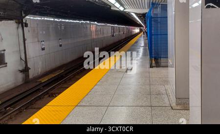View of TTC Line 5 Eglinton train at station platform. Toronto, Canada ...
