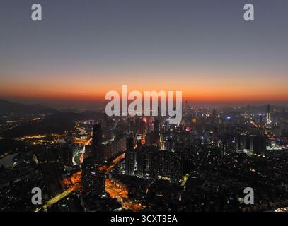 Aerial photography of Luofang Interchange at Luohu Sports Center in ...