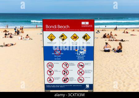 Signage at Bondi Beach, Sydney, Australia Stock Photo - Alamy