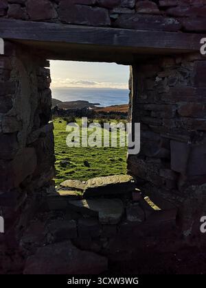 Shiaba, an abandoned village on the Isle of Mull, which was affected by ...