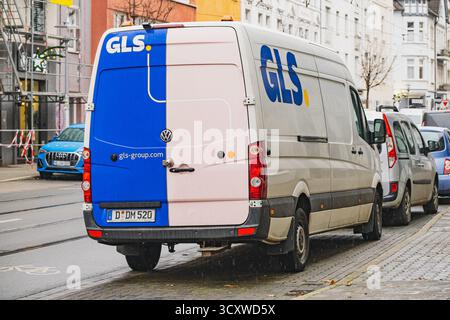 GLS parcel services provider logo on the brand's delivery van Stock ...