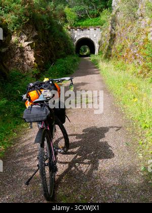Scotland, national cycle route 78 gate post slow down barrier, West ...