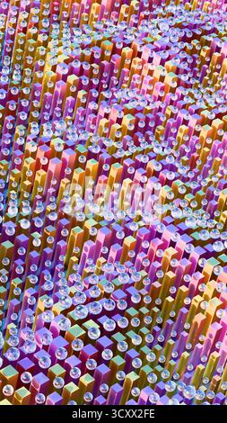 Blue glowing dynamic mosaic futuristic computer generated abstract ...