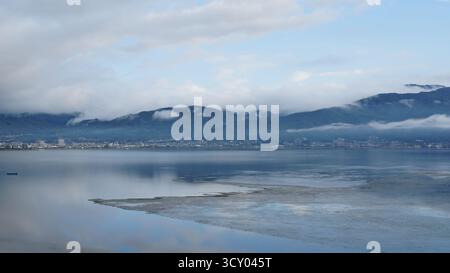 Lake Suwa – Tranquil Waters and Hot Springs in Nagano, Japan Stock ...