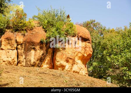 Red stones in Kislovodsk National Park in Kislovodsk city, Russia Stock ...