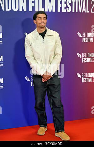 London, UK. 5 October 2025. Theo Jackson, Vikings Safety, and Myles ...