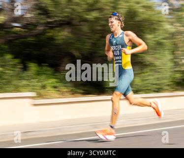 Brayden Mercer, of Australia, at the 2025 World Triathlon Cup Napier ...