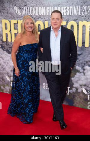 Brendan Fraser and his partner Jeanne Moore, attend the Rental Family ...