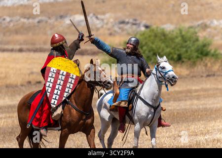 Reenactment of the 1187 Battle of Hattin. The Battle of Hattin took ...