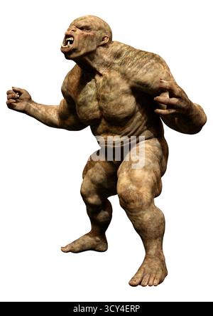 3D rendering of a fairy tale troll isolated on white background Stock ...