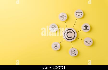 Wooden blocks with symbol of patent concept Stock Photo - Alamy