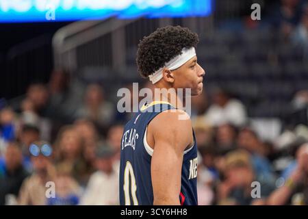New Orleans Pelicans guard Jeremiah Fears dribbles the ball during the ...