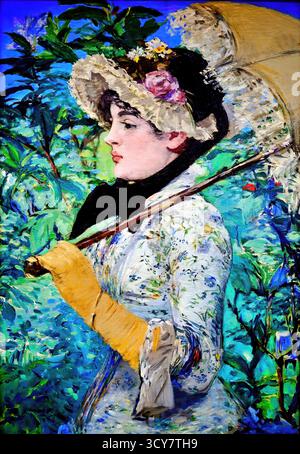 Jeanne (Spring), by Edouard Manet, 1881, French painting, oil on canvas ...
