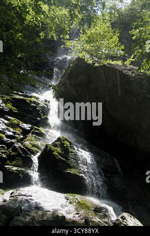 View of the spectacular Apple Orchard Falls in the Blue Ridge Parkway ...