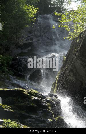 View of the spectacular Apple Orchard Falls in the Blue Ridge Parkway ...
