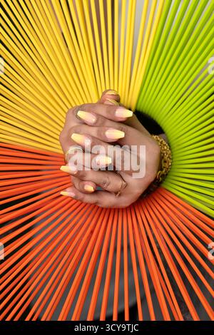 Girl hands with manicure Stock Photo - Alamy
