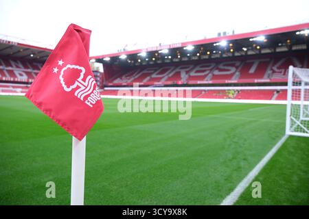The Nottingham Forest corner flag prior to kick off during the Premier ...