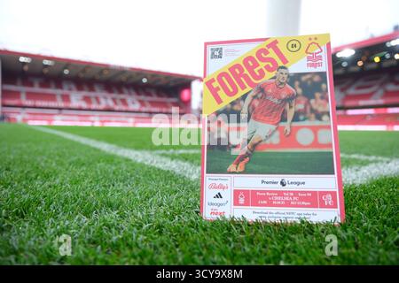 Matchday programme on the pitch prior to kick off during the UEFA ...