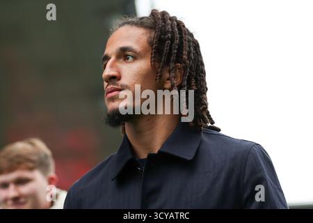 Hannibal Mejbri of Burnley arrives at stadium ahead of the Premier ...