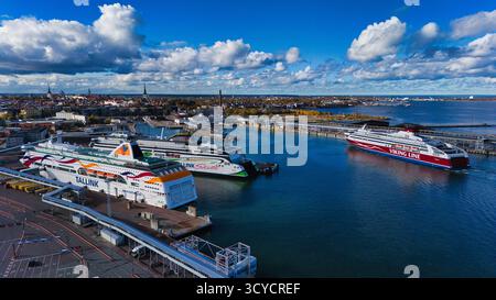 Aerial view of the Tallinn Passenger Port or the Old City Stock Photo ...
