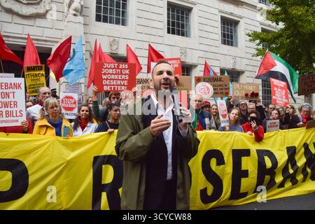 Green Party leader Zack Polanski welcomes his partner Richie Bryan onto ...