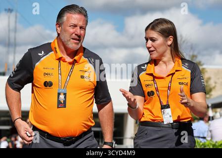 (L to R): Chloe Todd (GBR) McLaren Chief of Staff to the CEO with Zak ...