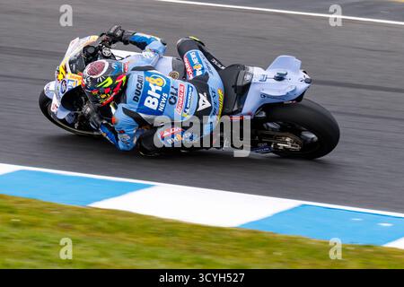 Number 54 Gresini Racing MotoGP rider Fermin Aldeguer celebrates coming ...