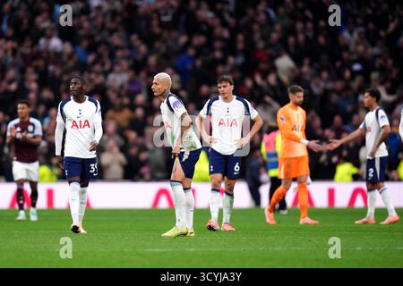 Tottenham Hotspur's Richarlison appears dejected after Paris Saint ...