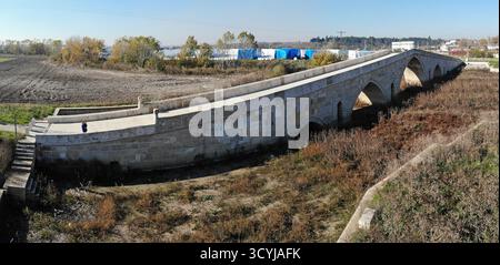 Located in Babaeski, Turkey, Alpullu Bridge was built by Mimar Sinan in ...