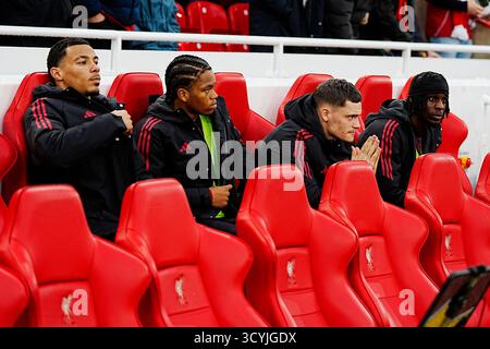 Jeremie Frimpong and Florian Wirtz of Liverpool celebrate their 2-1 win ...