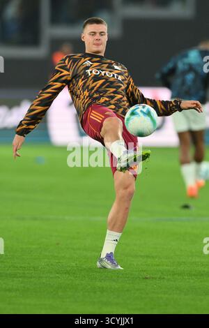 Olimpico Stadium, Rome, Italy - Evan Ndicka of AS Roma runs with the ...