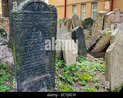 Weathered gravestones at the old cemetery Stock Photo - Alamy