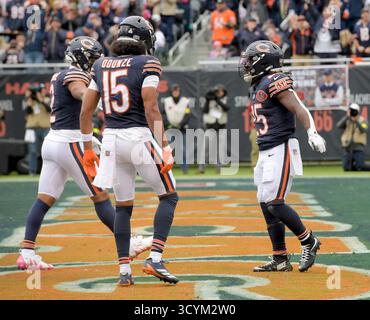 Chicago Bears running back Kyle Monangai (25) scores a touchdown during ...