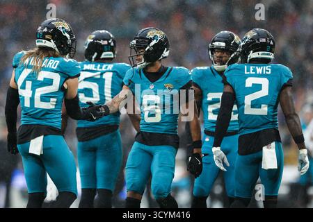 Jacksonville Jaguars cornerback Greg Newsome II celebrates after a play ...
