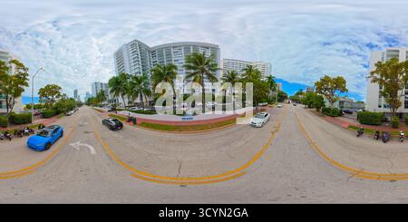 360° view of Miami Beach, FL, USA - October 14, 2025: Night scene MIami ...