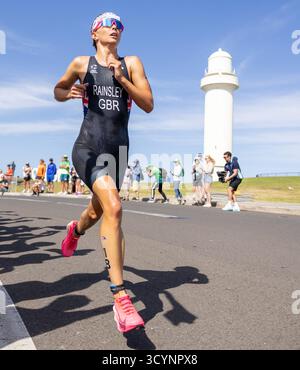 Sian Rainsley, of Great Britain, at the 2025 World Triathlon ...