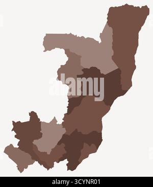 Republic of the Congo political map of administrative divisions ...