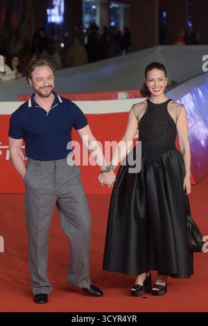 James McAvoy and his wife Lisa Liberati (right) and sister Joy McAvoy ...