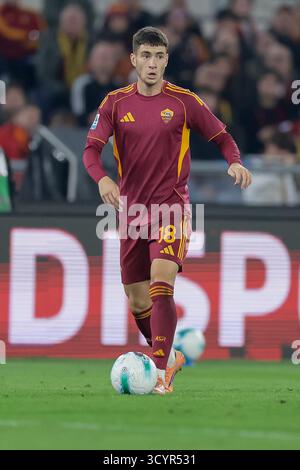 Roma's Argentinian forward Matias Soule controls the ball during the ...