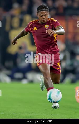 Olimpico Stadium, Rome, Italy - Leon Bailey of AS Roma on the ball ...