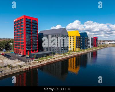 WIRRAL, MERSEYSIDE, ENGLAND - SEPTEMBER 22, 2025: Aerial view of ...