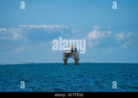 Cesenatico- Italy- 8 september 2025: Offshore drilling platform ...