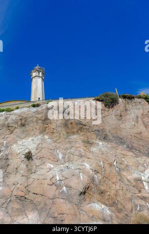 17 OCT 2025 - Alcatraz, CA, USA - The lighthouse and Watchtower at the ...