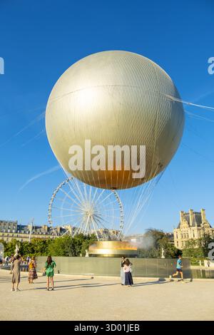 Paris Olympic Cauldron in Tuileries garden during Paris Olympic Games ...