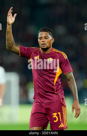 Olimpico Stadium, Rome, Italy - Leon Bailey of AS Roma on the ball ...